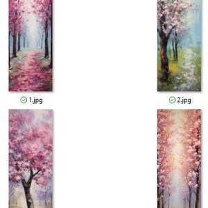 Watercolor Spring Blossom Bookmarks: Floral Printable Set (digital ...