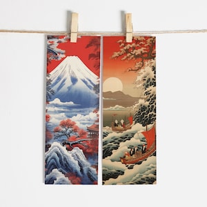 Japanese Mix Art Printable Bookmark: Hokusai Digital Download, Book ...