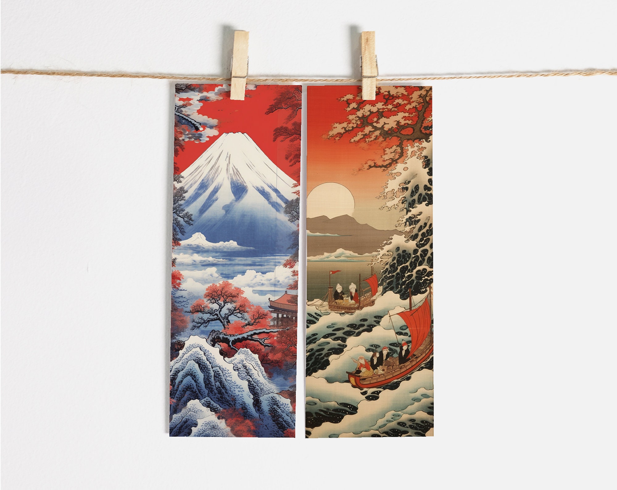 Japanese Mix Art Printable Bookmark: Hokusai Digital Download, Book ...