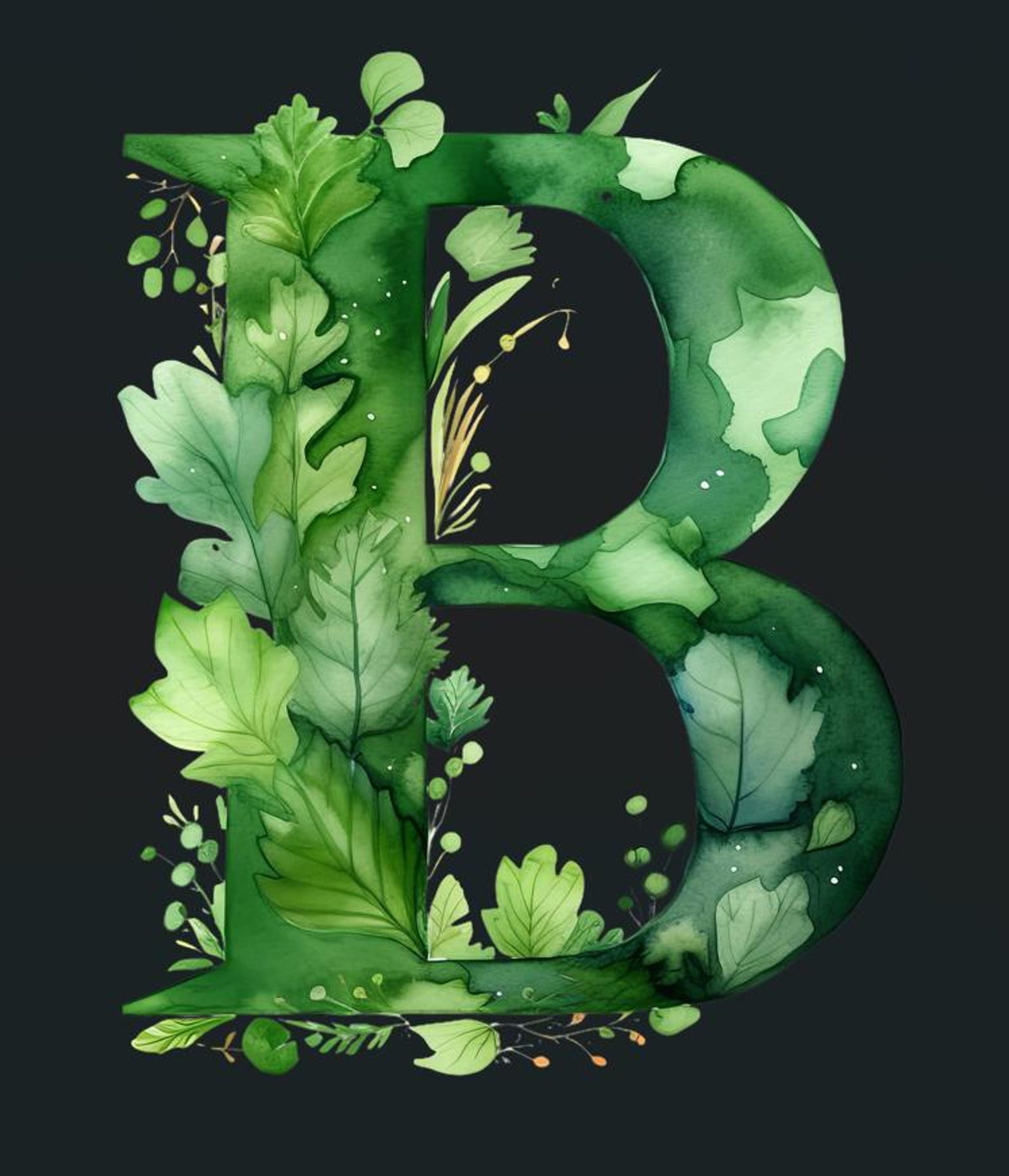 Watercolor Wildflower Alphabet Clipart: Floral Letters A-Z (PNG & JPG ...