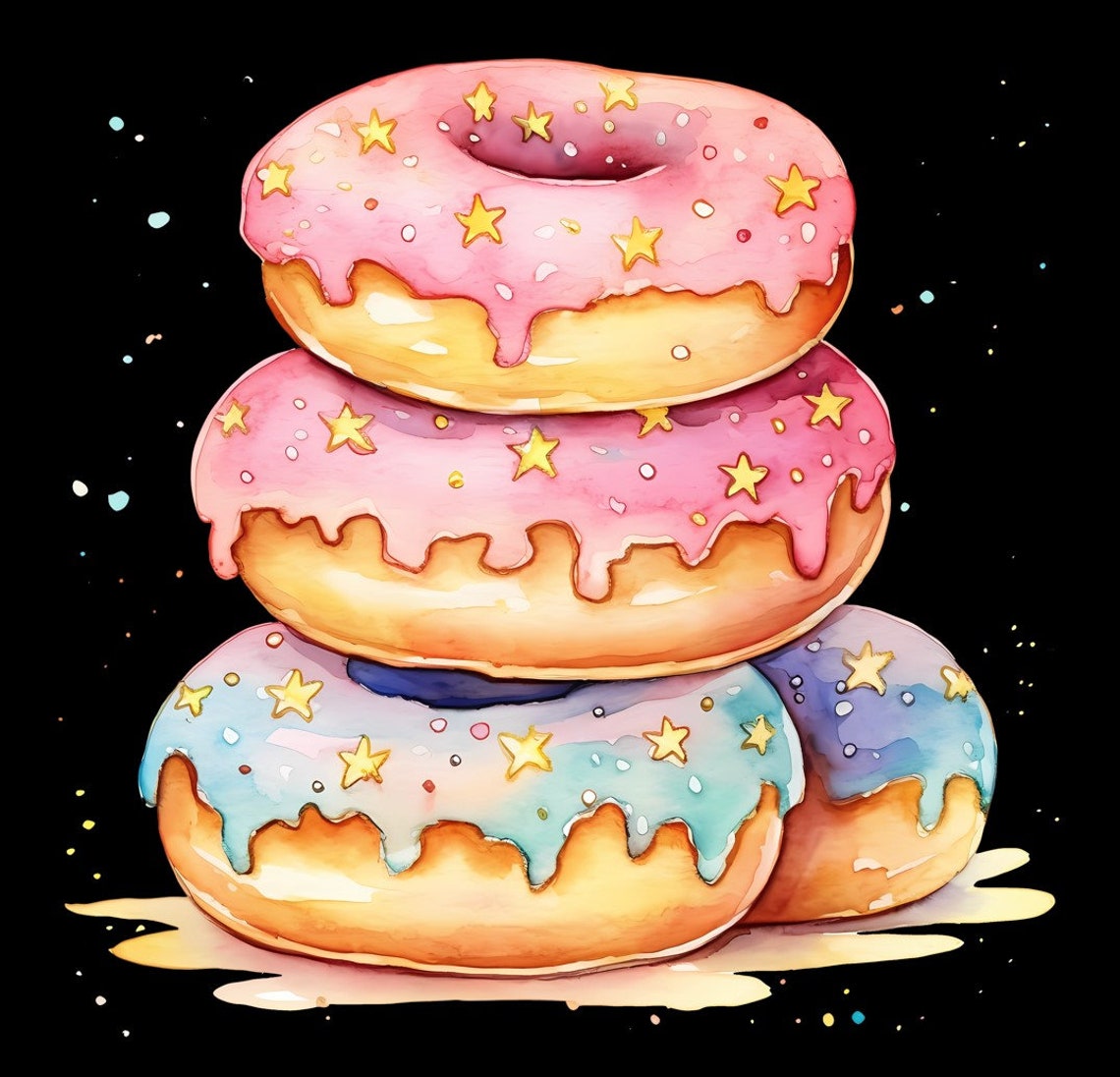 14 PNG Watercolor Donuts Clipart, Donut Clip Art, Dessert Clipart ...