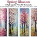 Watercolor Spring Blossom Bookmarks: Floral Printable Set (digital ...