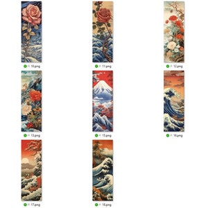 Japanese Mix Art Printable Bookmark: Hokusai Digital Download, Book ...