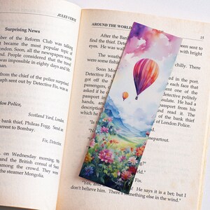 10 Watercolor Hot Air Balloon Printable Bookmarks Digital Download JPG ...