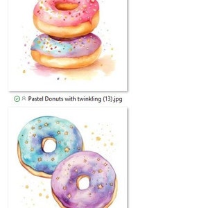 14 PNG Watercolor Donuts Clipart, Donut Clip Art, Dessert Clipart ...