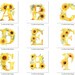Sunflower Watercolor Alphabet Clipart: Floral Letters, Scrapbooking ...