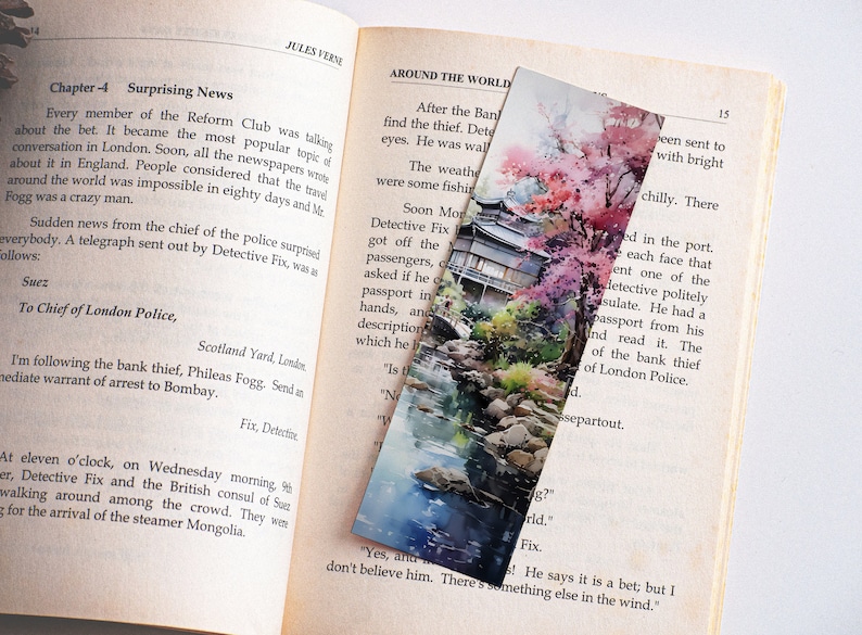 16 Watercolor Japanese Garden Printable Bookmarks Digital Download JPG ...