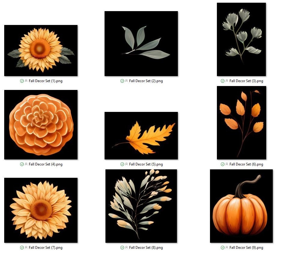 15 Watercolor Fall Decor Clipart PNG Bundle Autumn Clip Art - Etsy