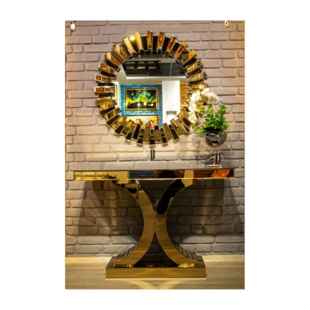 Chanel Mirrored Console Table,luxury Custom Table-handmade Decorative ...