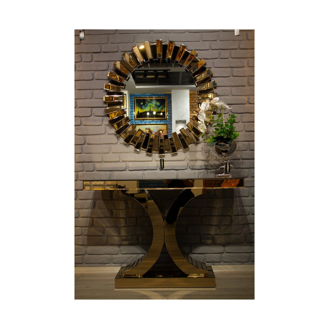 Chanel Mirrored Console Table,luxury Custom Table-handmade Decorative ...
