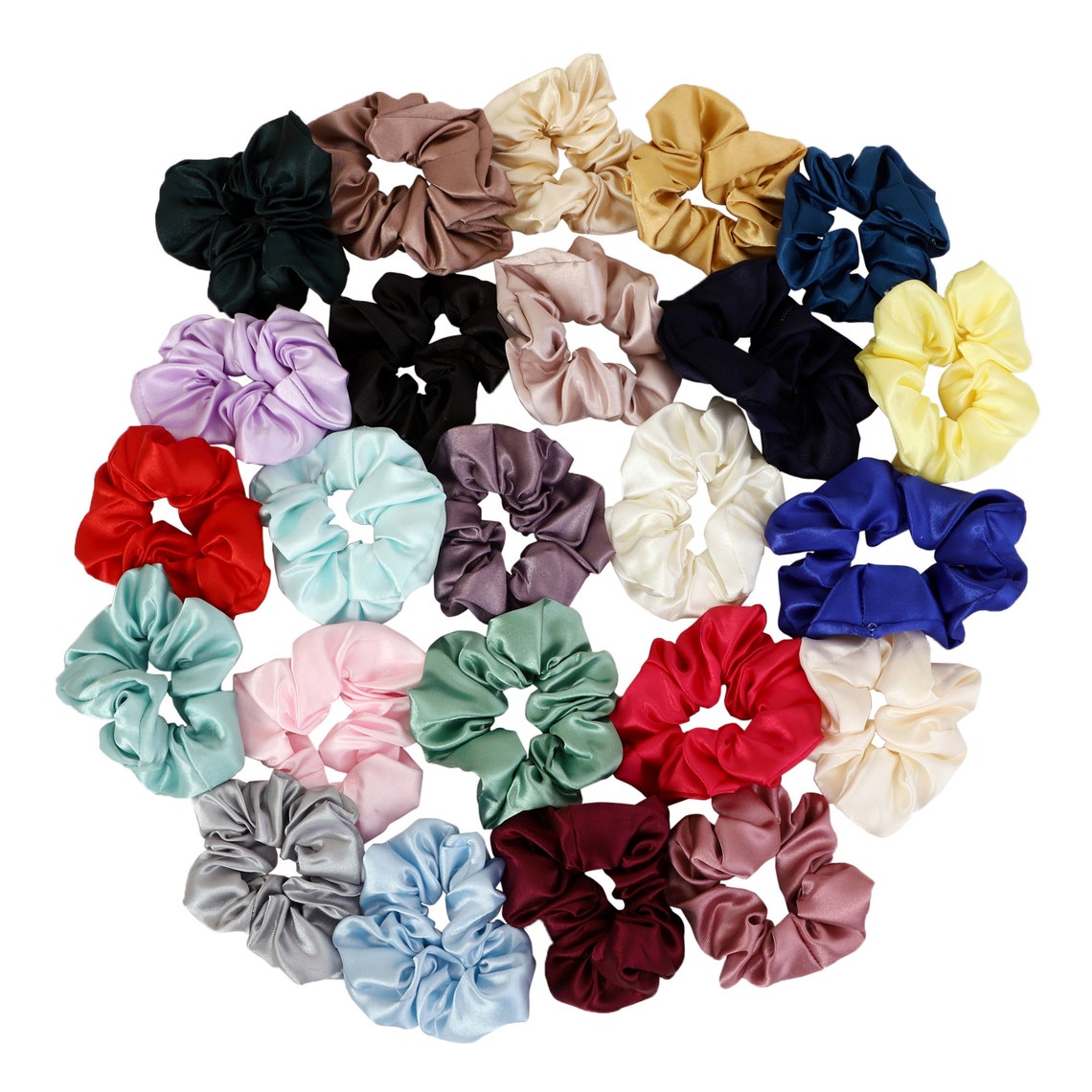 Starvis Soft Luxury Satin Scrunchies for Women Girls PACK OF 24 Anti ...