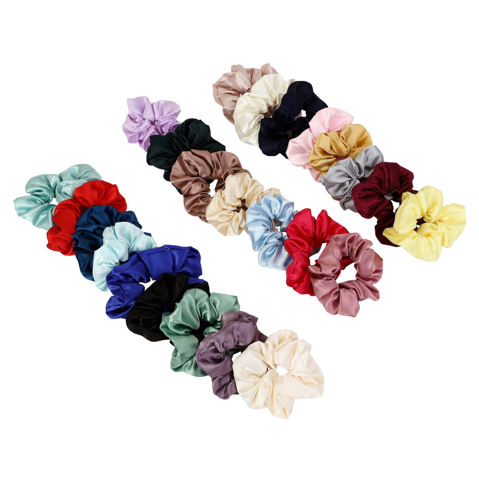 Starvis Soft Luxury Satin Scrunchies for Women Girls PACK OF 24 Anti ...