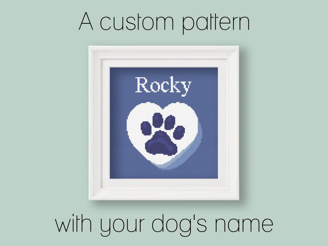 Custom Dog Paw - Personalized Cross Stitch Pattern [PDF] With ...