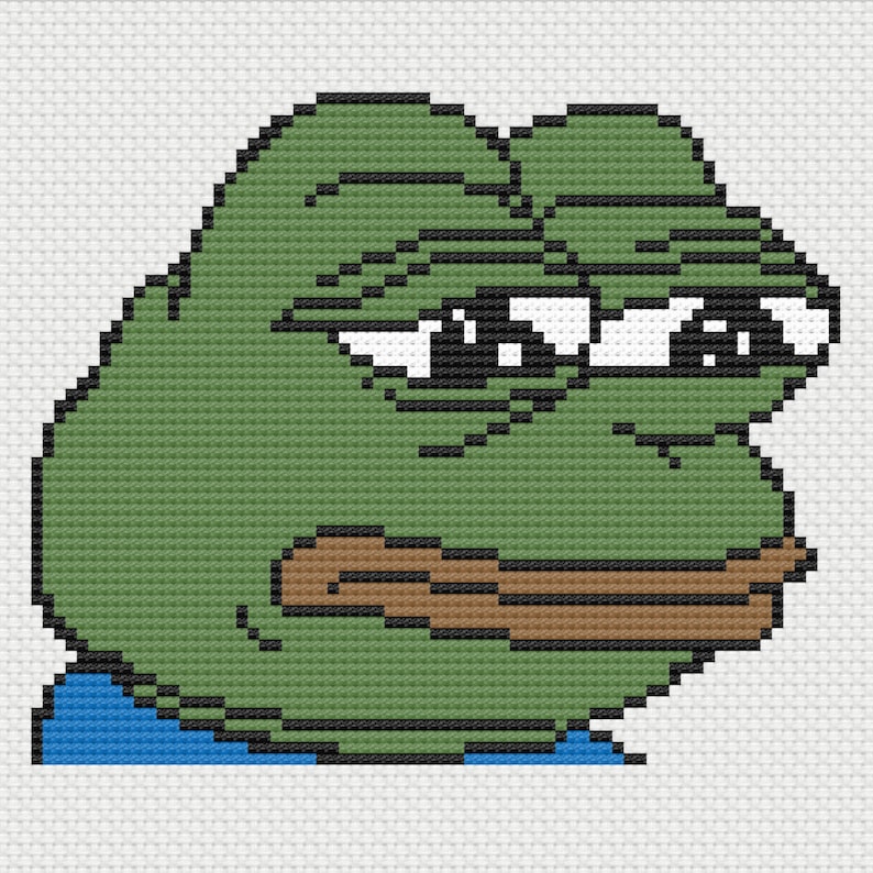 Cross Stitch Pattern PDF Pepe the Frog Meme, 4,5 11 Cm Beginner ...