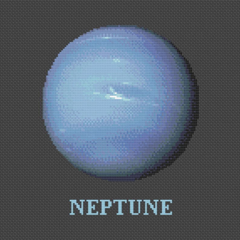 Neptune Cross Stitch Pattern [PDF] — Solar System Planets — 7.5’’ (19 ...