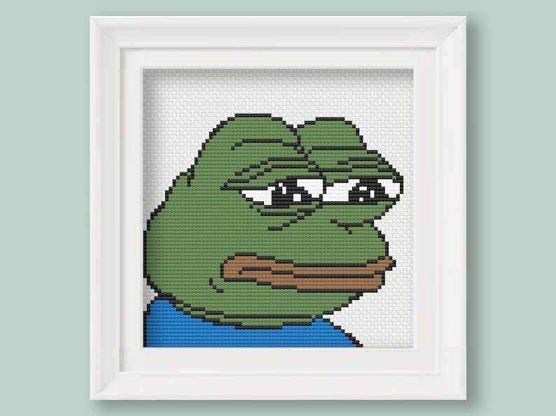 Cross Stitch Pattern PDF Pepe the Frog Meme, 4,5 11 Cm Beginner ...