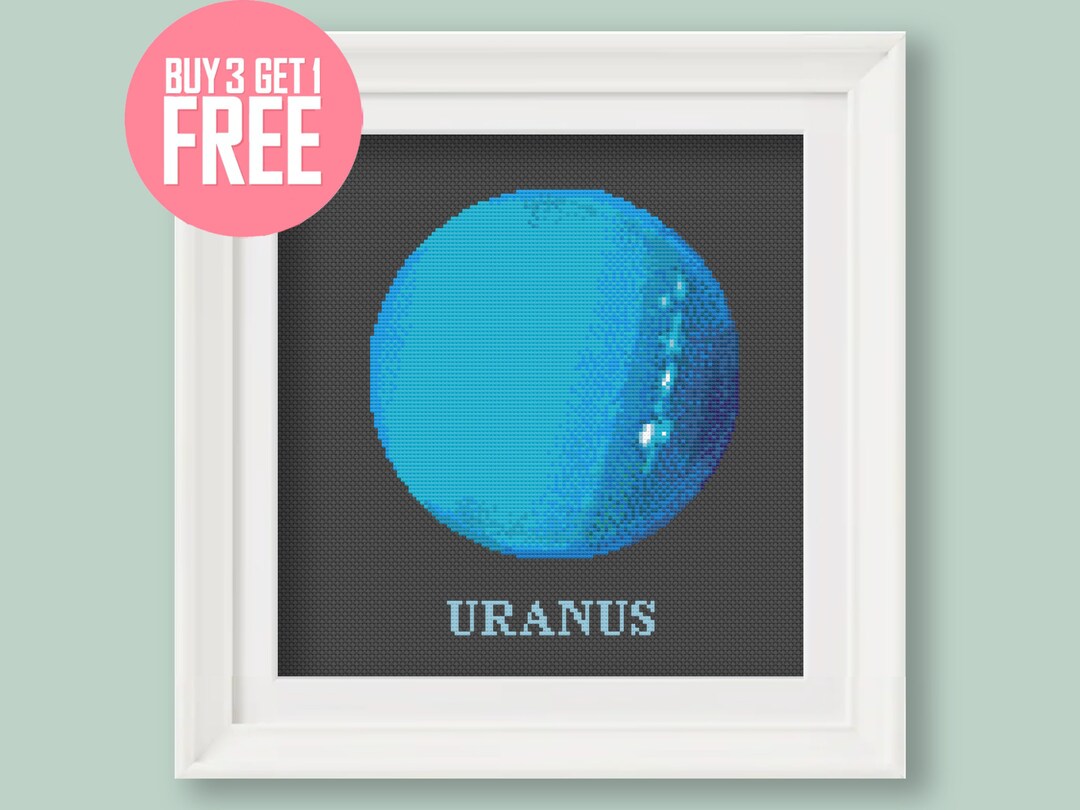 Uranus Cross Stitch Pattern PDF Solar System Planets 7.5 19 Cm Beginner Embroidery Pattern - Etsy