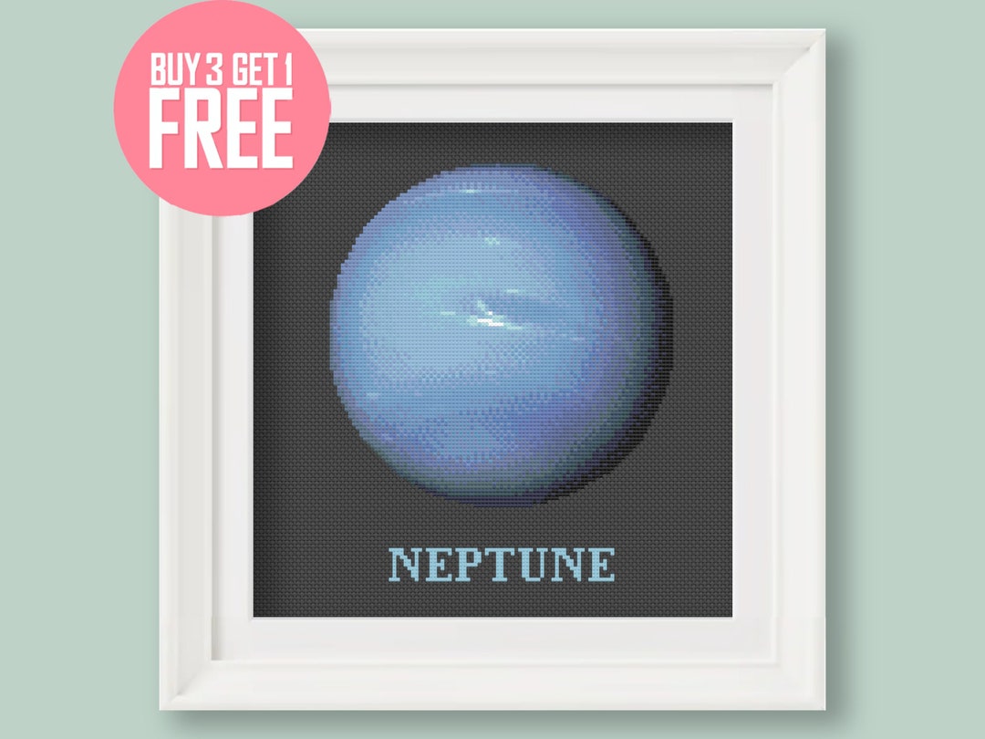 Neptune Cross Stitch Pattern [PDF] — Solar System Planets — 7.5’’ (19 ...
