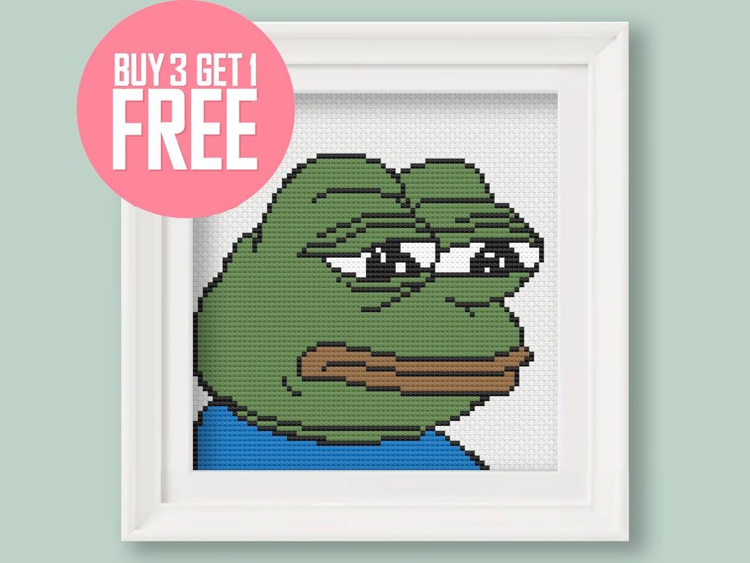 Cross Stitch Pattern [PDF] Pepe the Frog Meme, 4,5" (11 Cm) Beginner ...