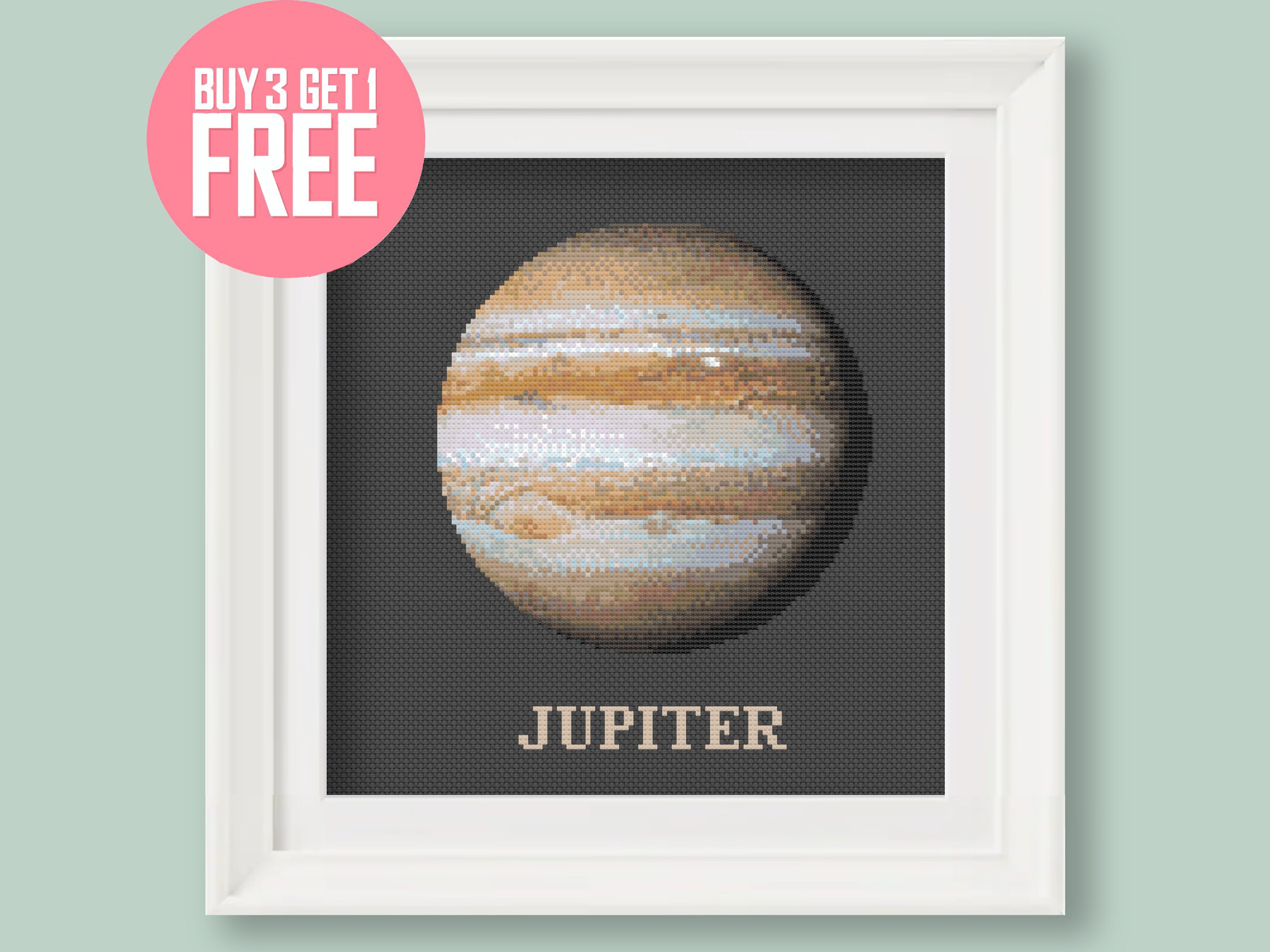 Jupiter Cross Stitch Pattern [PDF] — Solar System Planets — 7’’ (18 Cm ...
