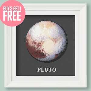 Pluto Cross Stitch Pattern [PDF] — Solar System Planets — 7.5’’ (19 Cm ...