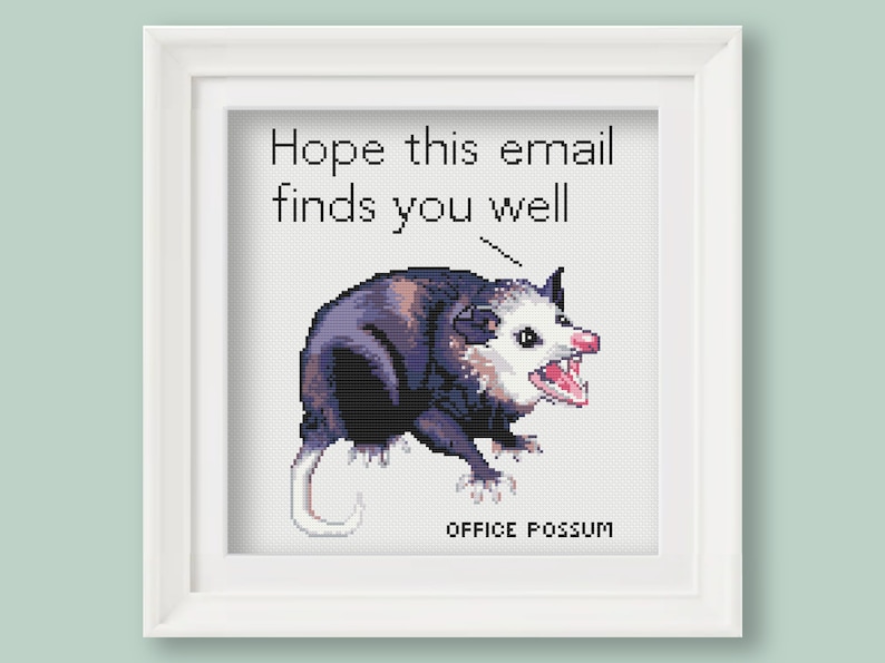Funny Cross Stitch Pattern PDF Screaming Opossum Meme - Etsy