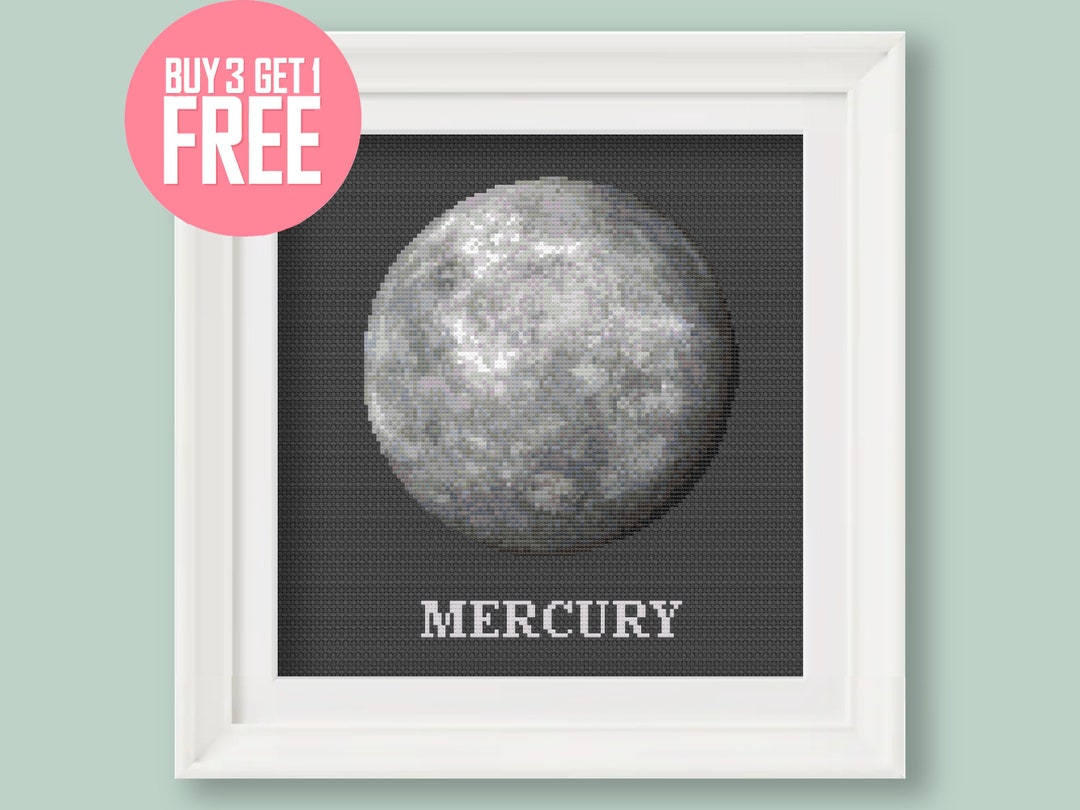 Mercury Cross Stitch Pattern [PDF] — Solar System Planets — 7.1’’ (18 ...