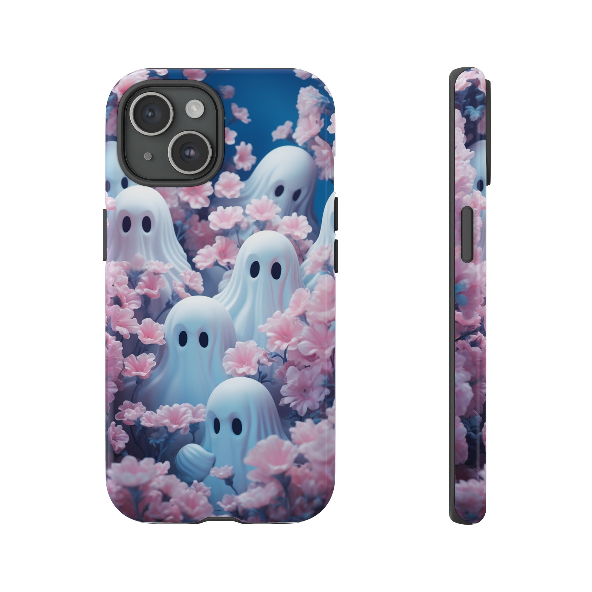 Cute Clay Ghosts Case With Flowers Design 4 Halloween Phone Case Floral ...