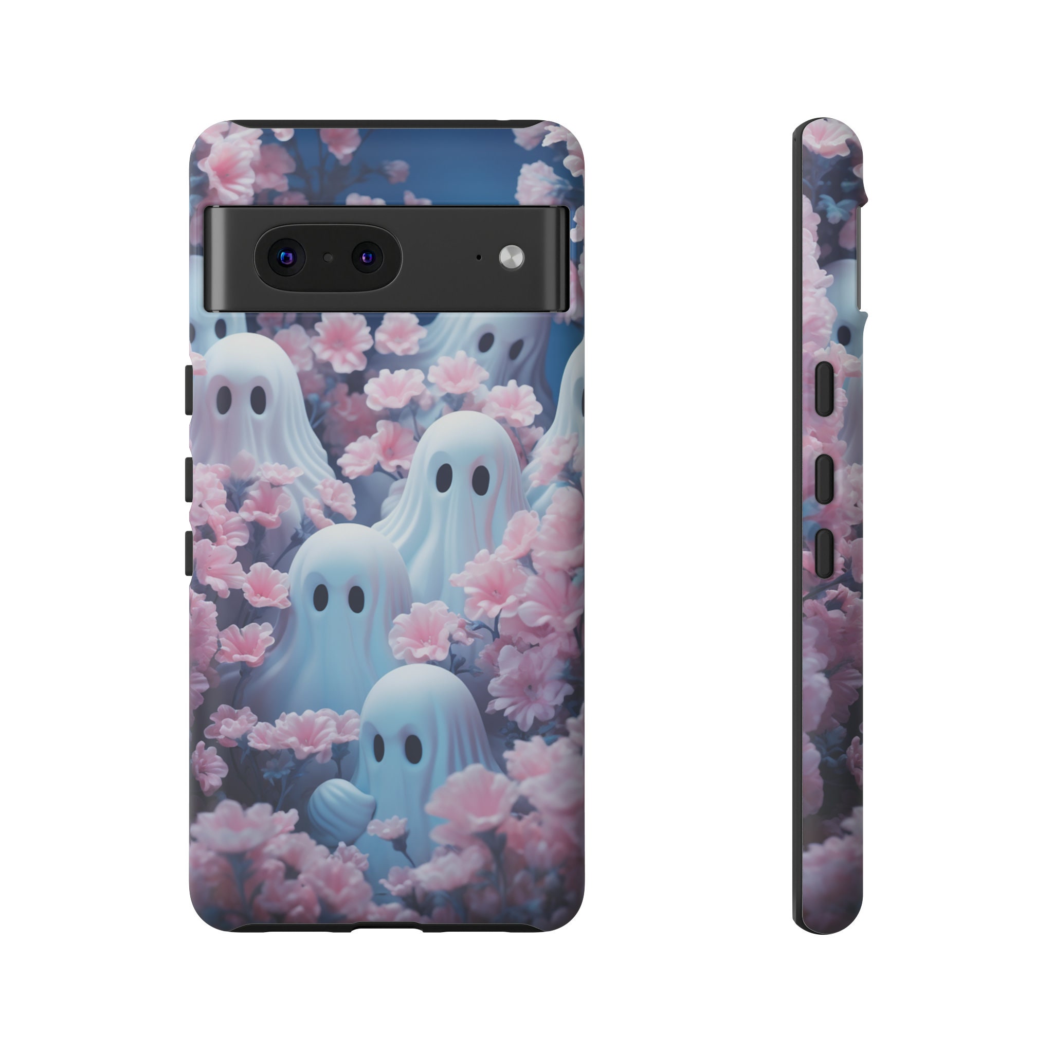 Cute Clay Ghosts Case With Flowers Design 4 Halloween Phone Case Floral ...