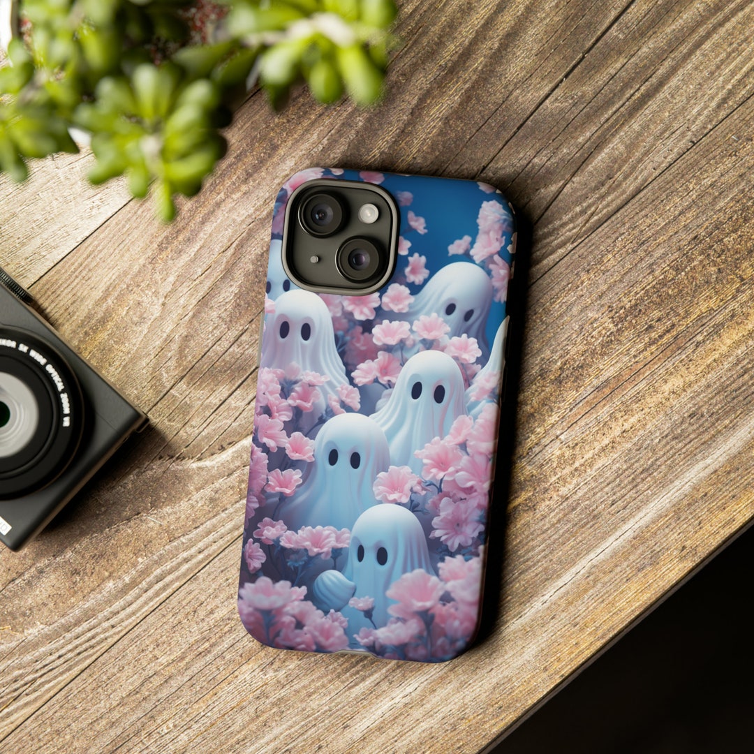 Cute Clay Ghosts Case With Flowers Design 4 Halloween Phone Case Floral ...
