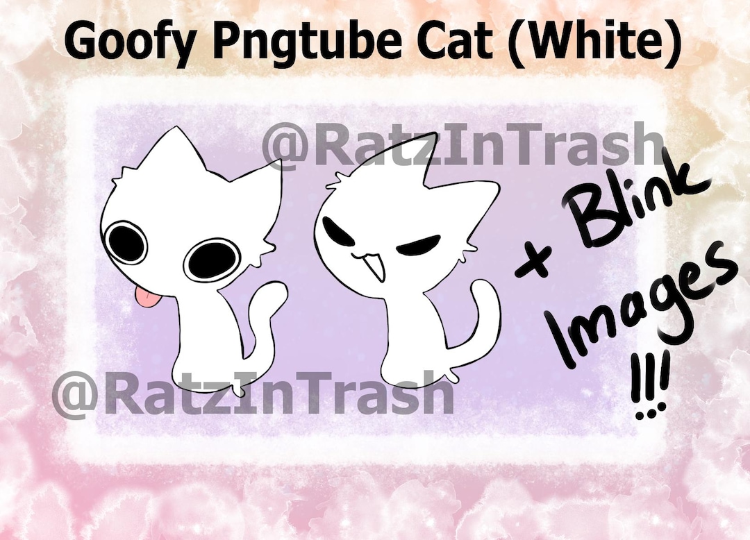 Goofy White Pngtube Cat - Etsy