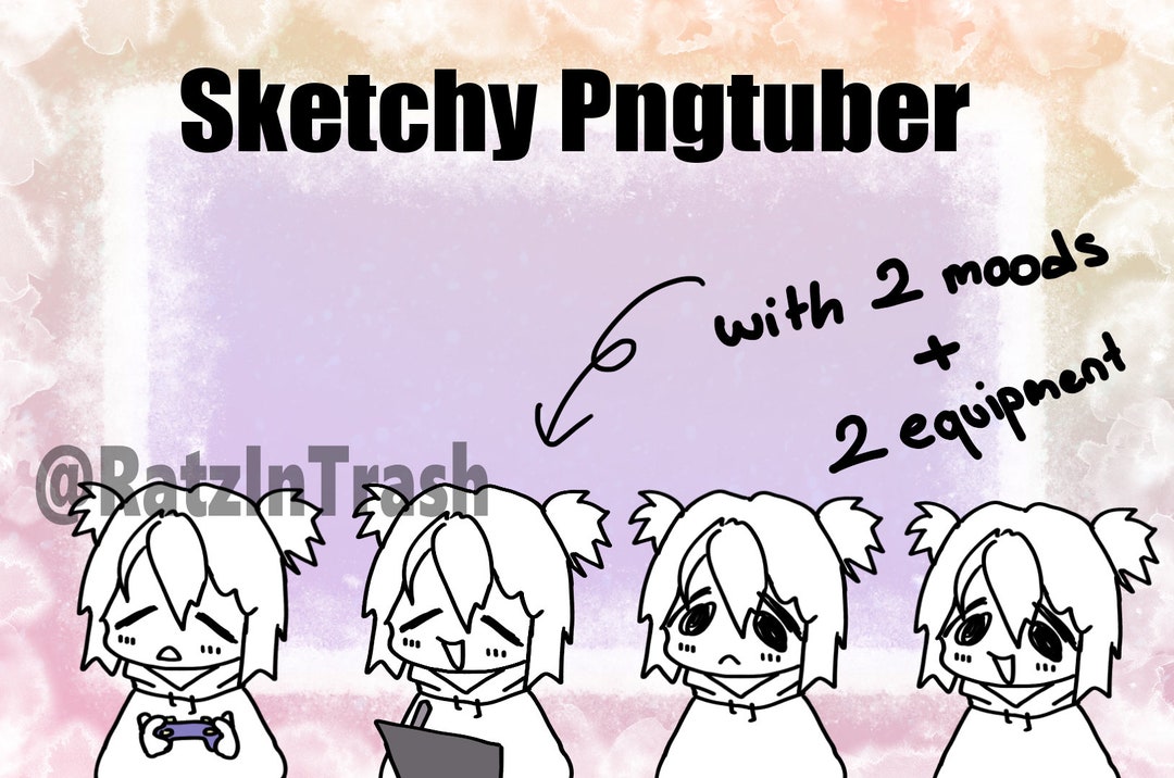 Sketchy Pngtuber for Twitch, Youtube, Kick Streams - Etsy
