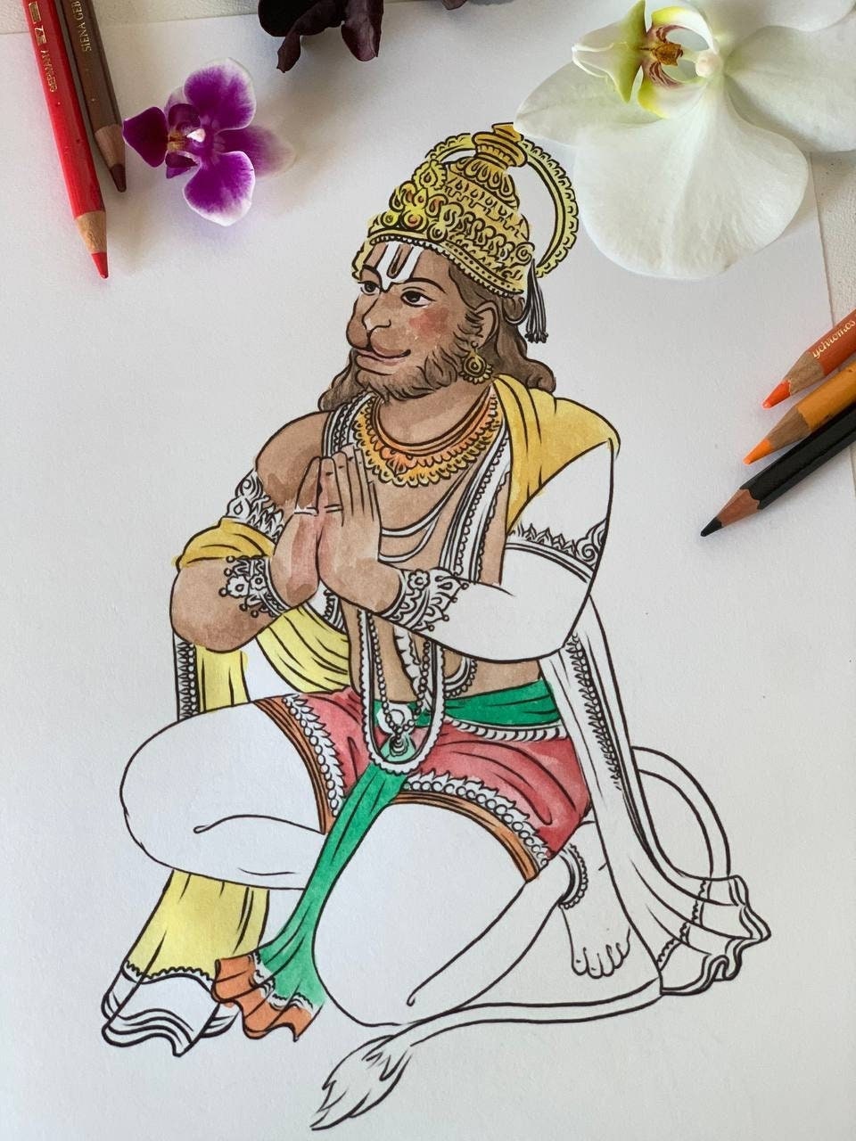 Coloring Page Hanuman Printable Digital Download - Etsy