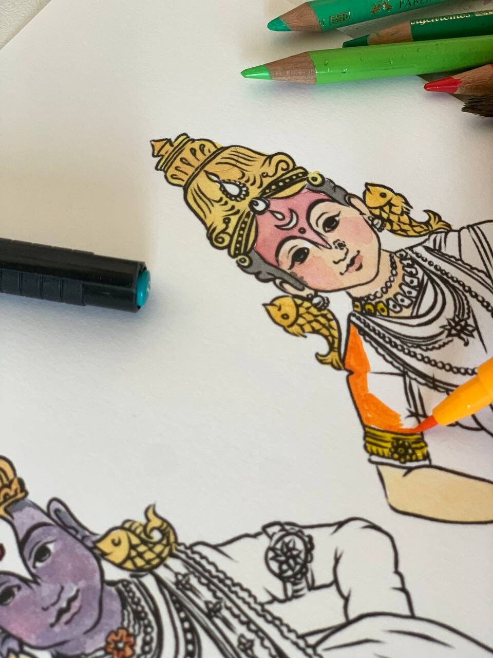 Coloring Page Vitthala Rukmini Printable Digital Download - Etsy Canada