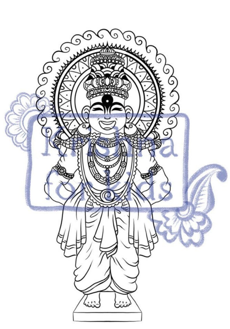 Coloring Page Vitthala Printable Digital Download - Etsy