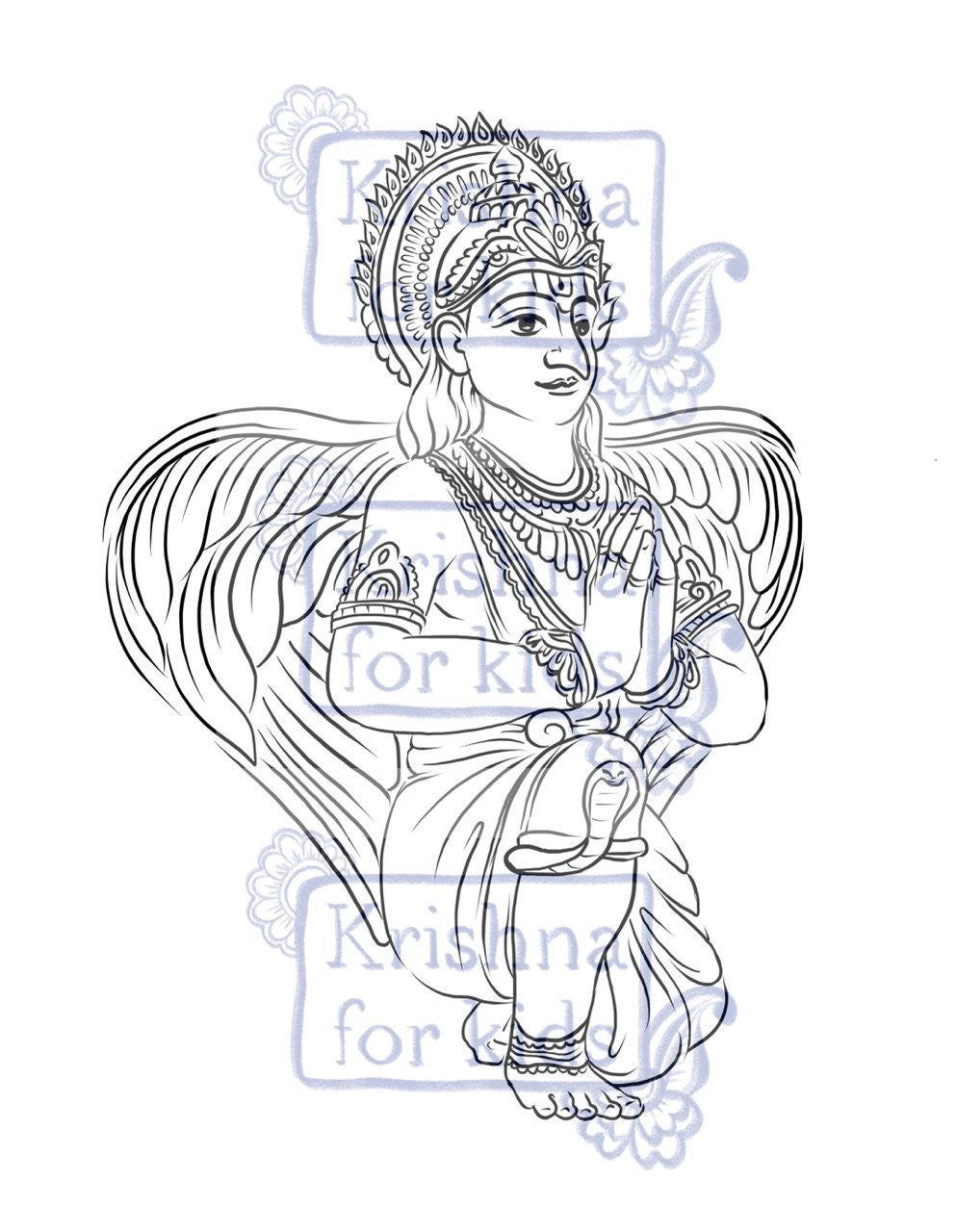 Coloring Page Garuda Printable Digital Download - Etsy