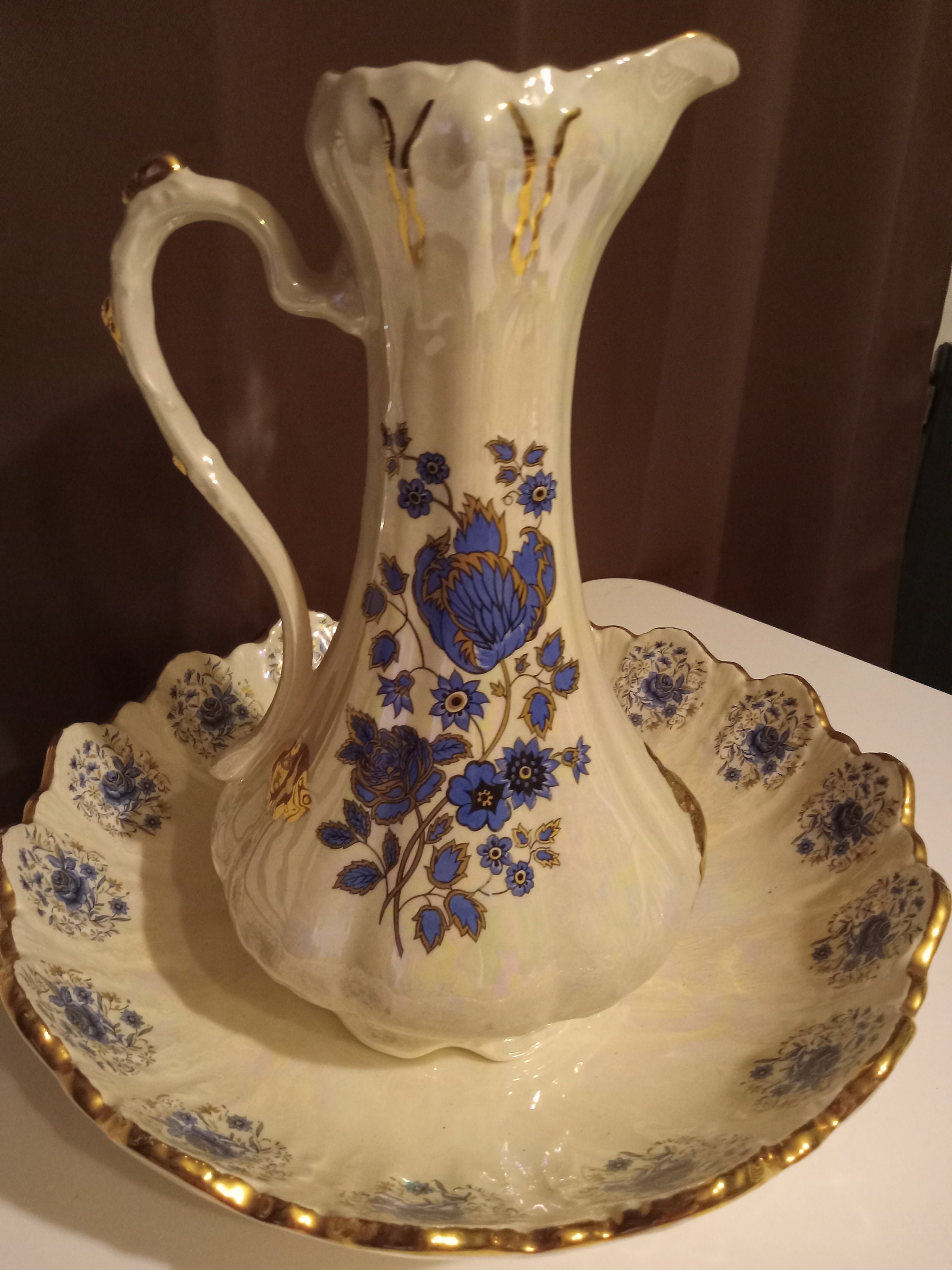 Antique Pitcher and Wash Basin - Etsy