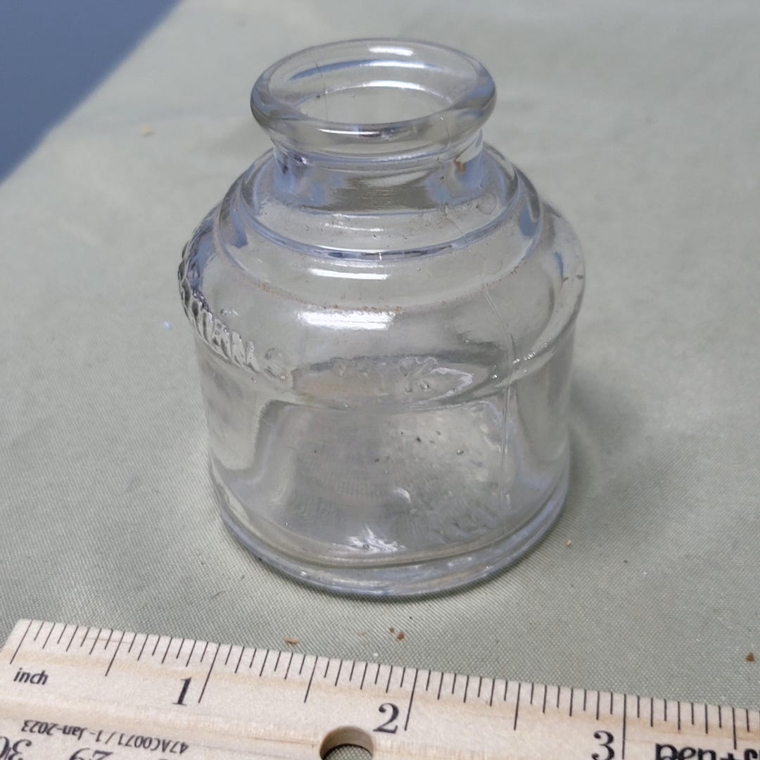 Vintage Waterman's Glass Ink Bottle - Etsy