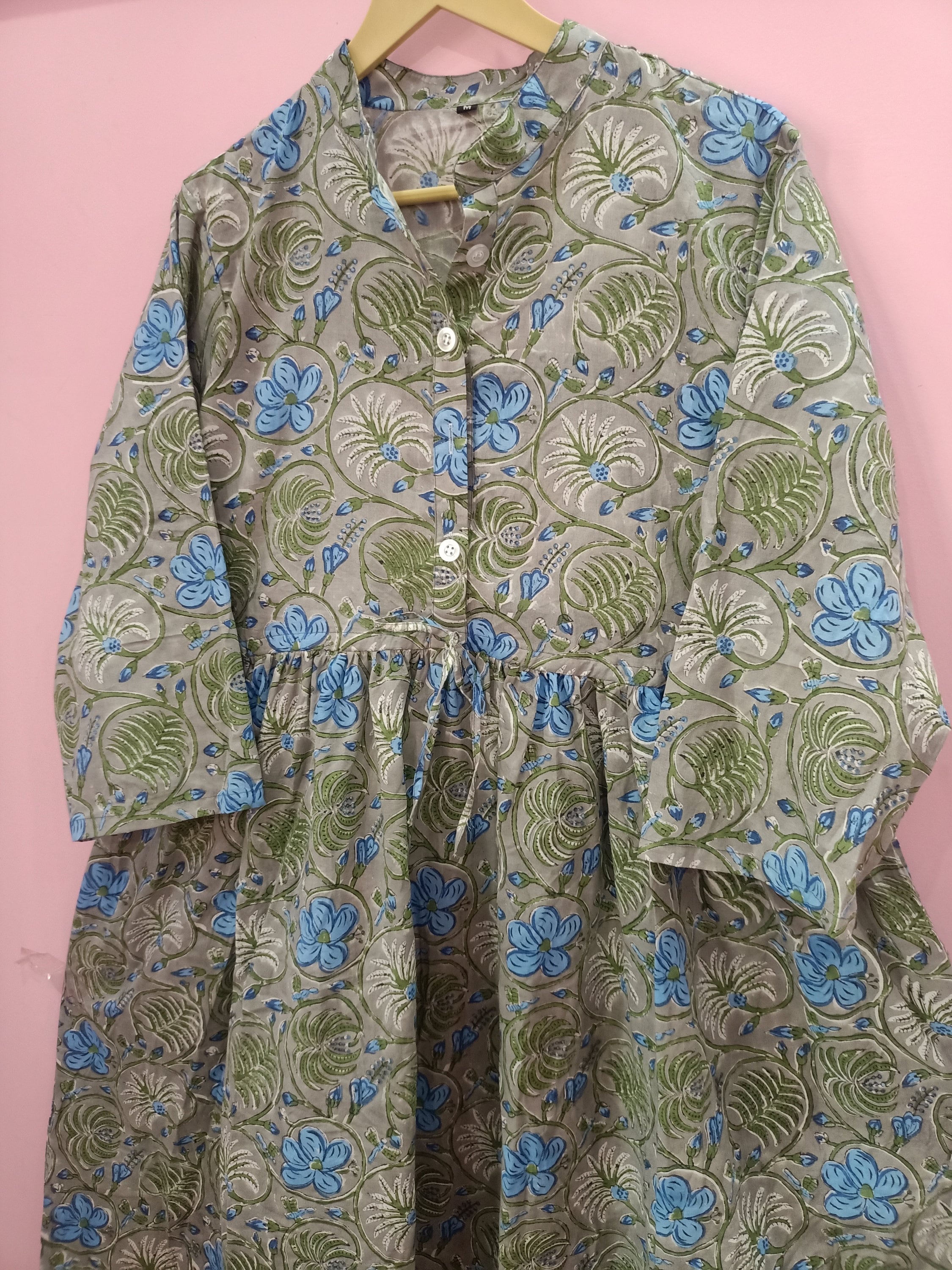 Floral Indian Cotton Dress,block Print Dress,handblock Dress,dress for ...