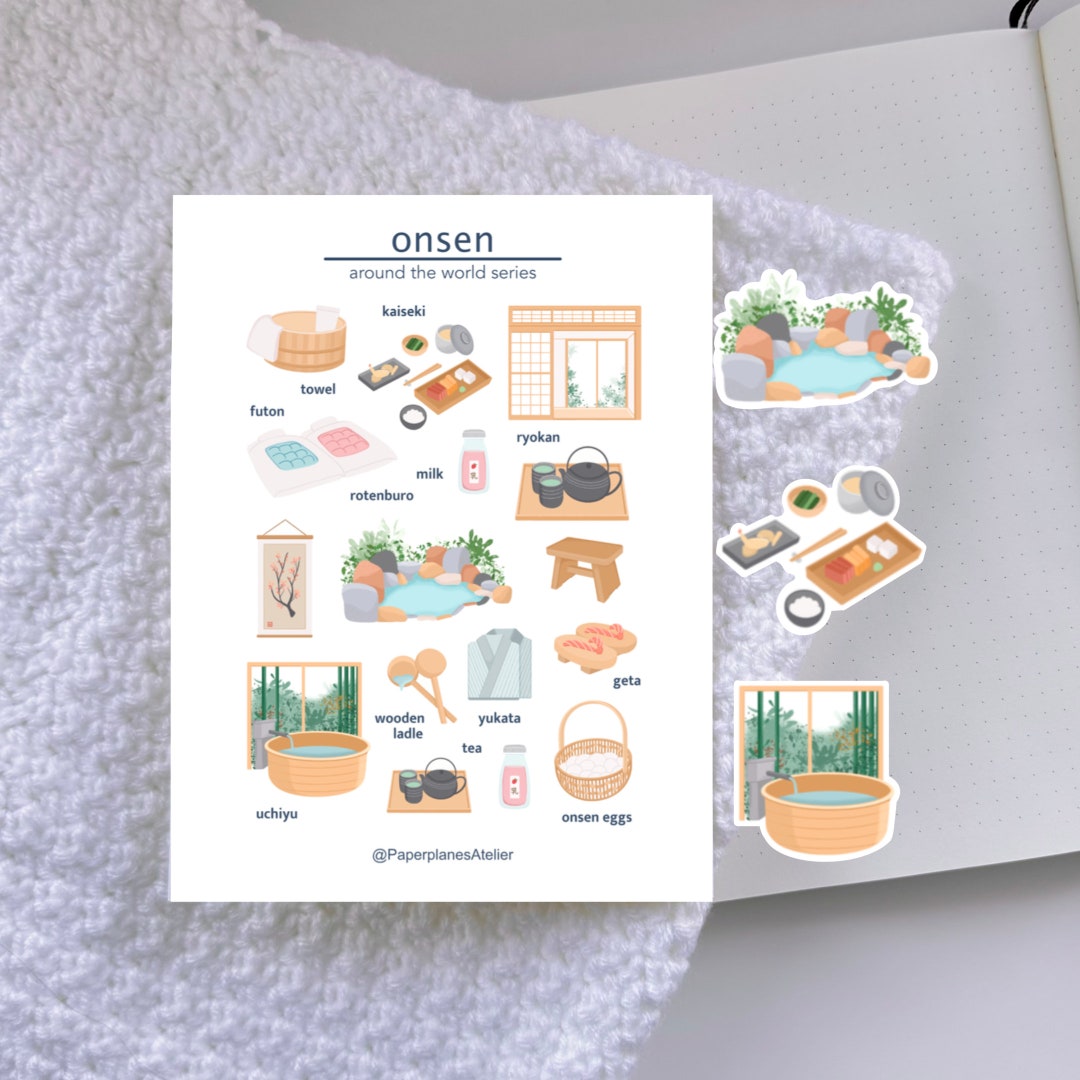 Onsen Sticker Sheet for Travel Planner Japan Travel Sticker Sheet for ...