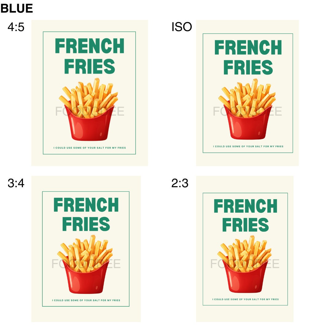 French Fries Quote Wall Art Fast Food Art Print Trendy Retro - Etsy