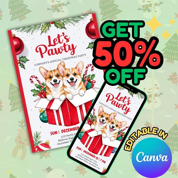 Dog Party Invitation - Etsy