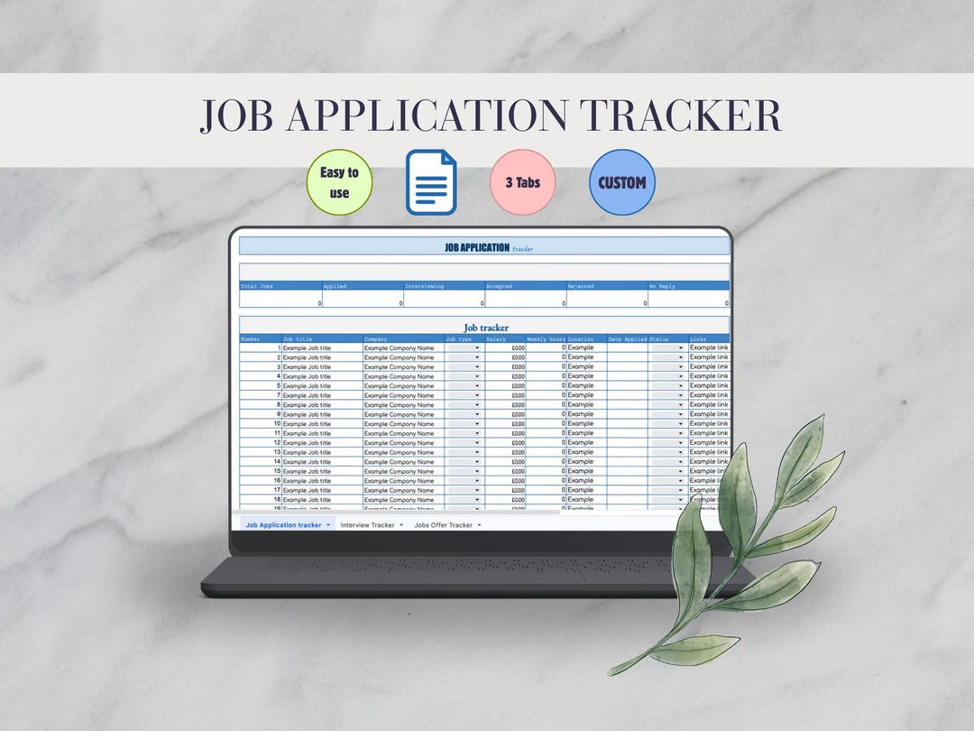 Job Application Tracker, Google Sheets Template, Interview Tracker ...