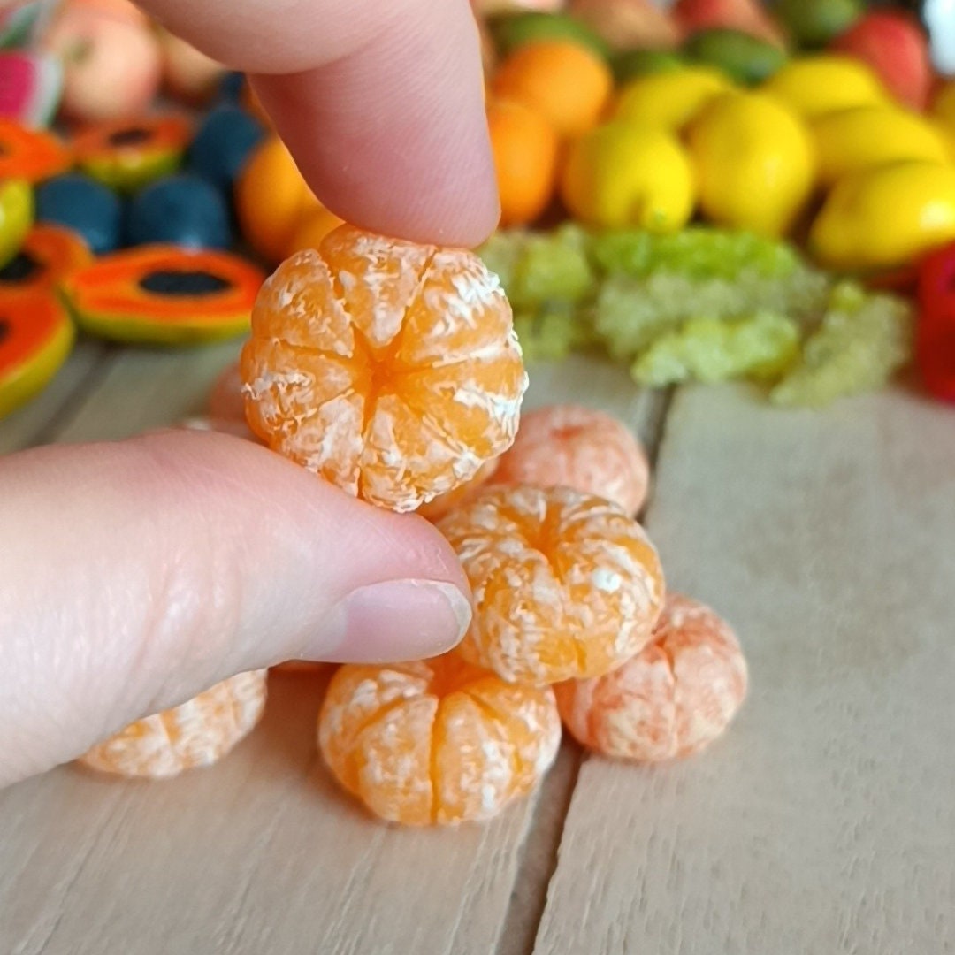 Miniature Tangerine, Peeled Mandarin, Dollhouse Miniature Food - Etsy