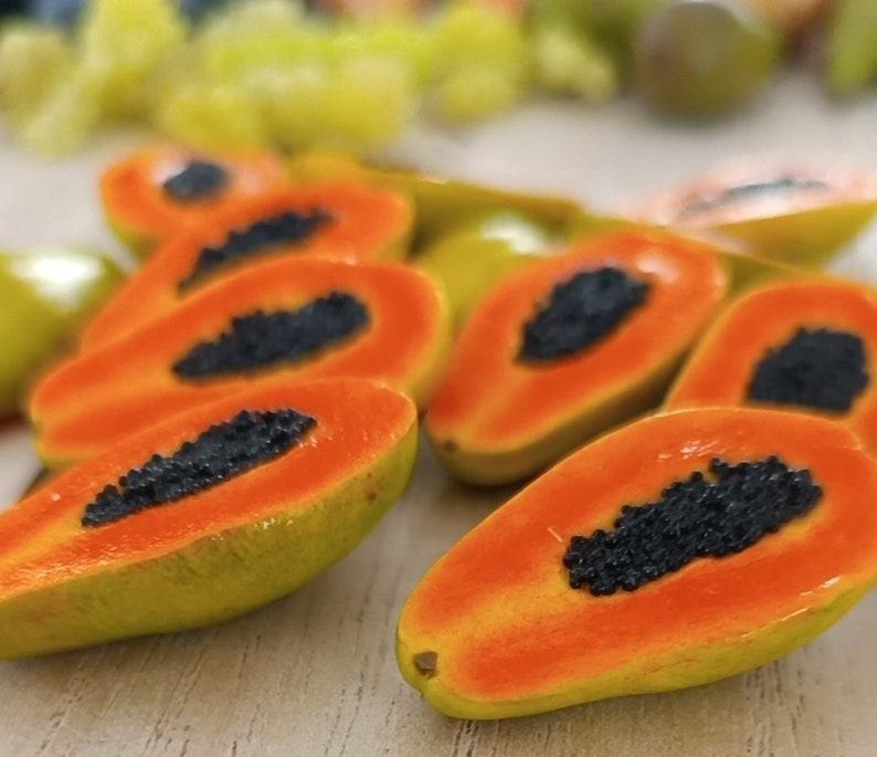 Miniature Papaya for Doll, Dollhouse Miniatures, 1:6 Scale, Diorama ...