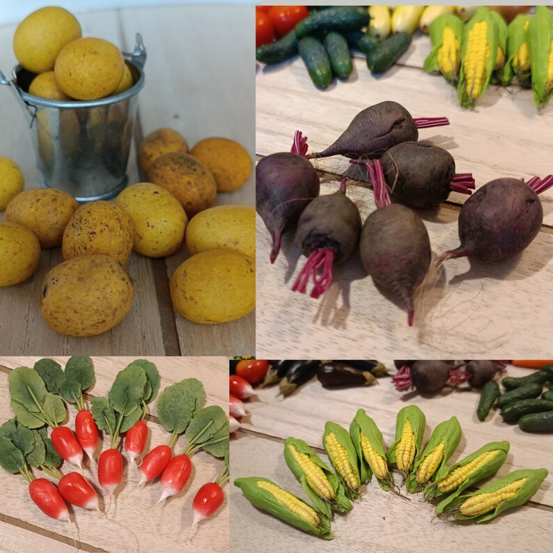 22 Pc. Set Miniature Vegetables Polymer Clay Miniature Food - Etsy