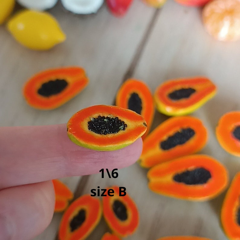 Miniature Papaya for Doll, Dollhouse Miniatures, 1:6 Scale, Diorama ...