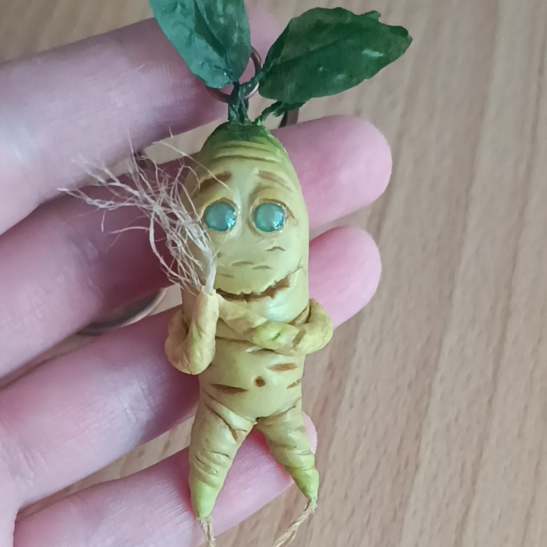 Harry Potter Mandrake Root Keychain Handmade Magical Amulet Unique Gift ...