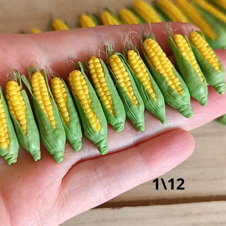 Miniature Corn in 14 and 16 Scale , Miniature Food Food for Dollhouse ...