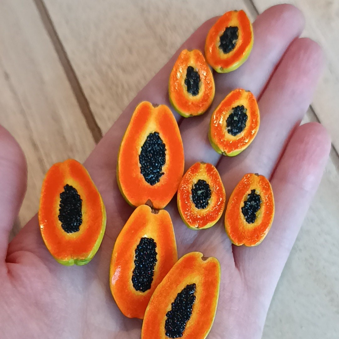 Miniature Papaya for Doll, Dollhouse Miniatures, 1:6 Scale, Diorama ...